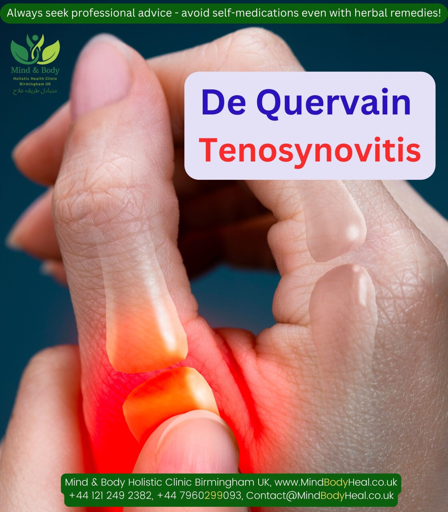 De Quervain tenosynovitis – Suggested complimentary remedies – Mind ...
